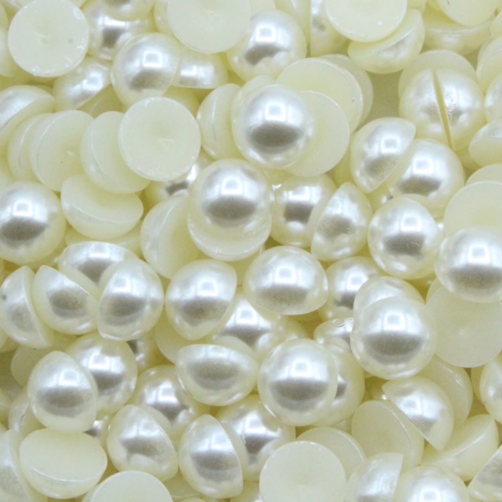 Round Flat Back Pearl – 6mm – Cream – Bead, Trimming & Craft Co