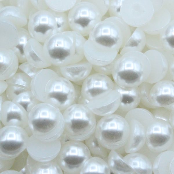 Round Flat Back Pearl – 4mm – White – Bead, Trimming & Craft Co