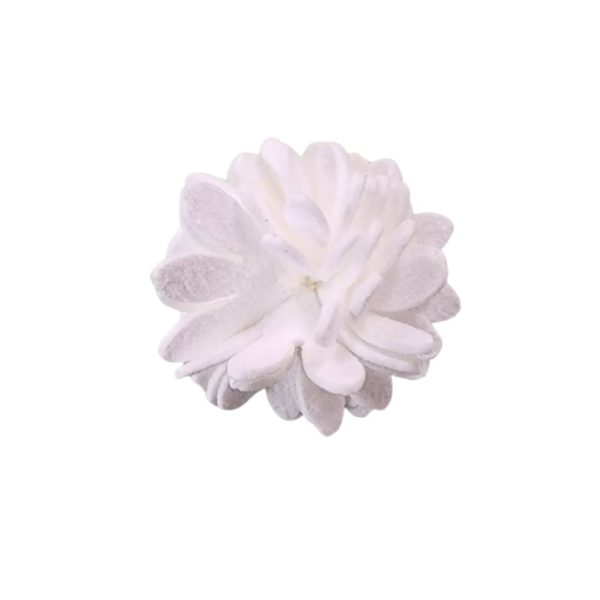 Faux Suede Flower – 25mm – White – Bead, Trimming & Craft Co