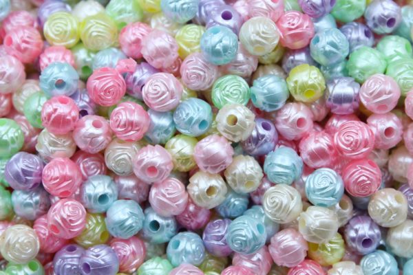 Rosette Bead – 8mm – Pearlised Mix – Bead, Trimming & Craft Co