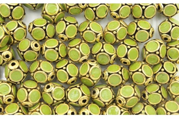 Oval – 13 x 10mm – Antique Gold / Olive – Bead, Trimming & Craft Co