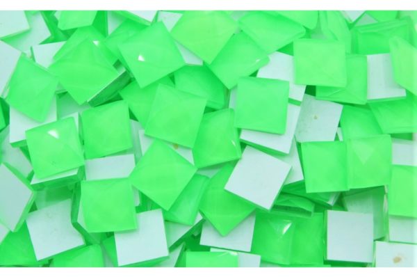 Square – 10mm – Neon Green – Bead, Trimming & Craft Co