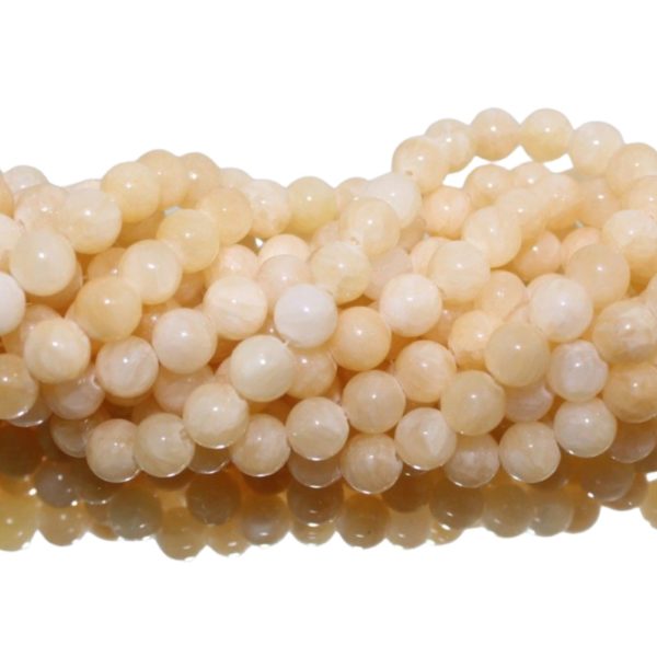 Beige Jade – 10mm Round – 39cm Strand – Bead, Trimming & Craft Co