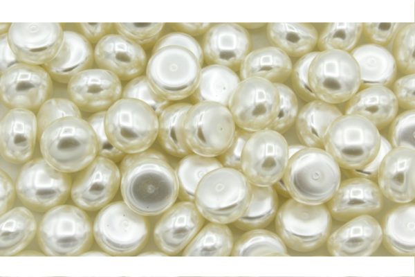 Round Flat Back Pearl – 12mm – White – Bead, Trimming & Craft Co