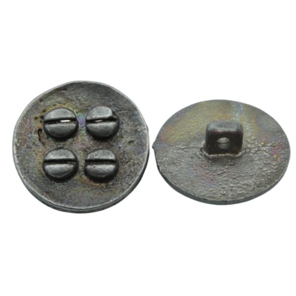 Metal Button – 4 Studs – 21mm – Antique Silver – Bead, Trimming & Craft Co