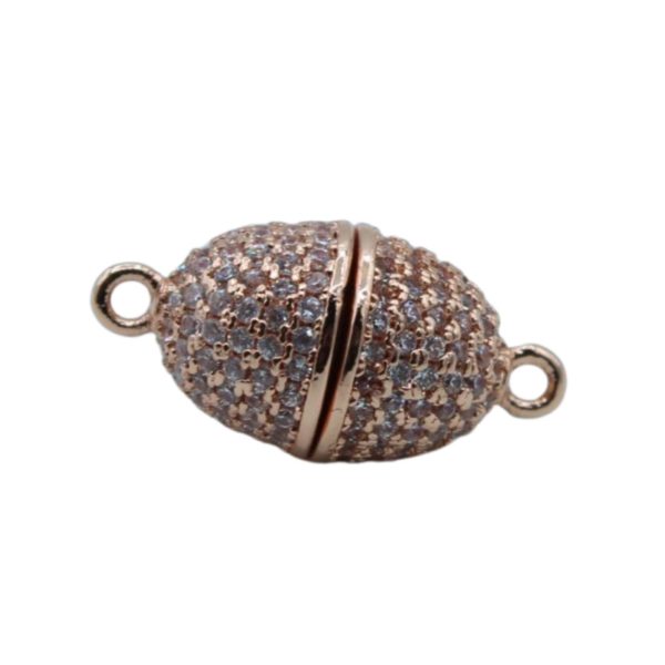 Crystal Magnetic Clasp – Oval – 20mm – Rose Gold – Bead, Trimming ...