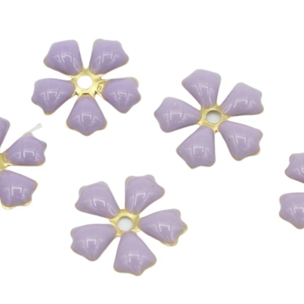 Enamel Flower – 15mm – 5 Petal – Purple – Bead, Trimming & Craft Co