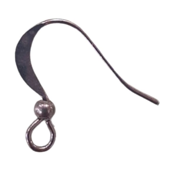 Flat Fish Hook / Ball – 18mm – Antique Silver – Bead, Trimming & Craft Co