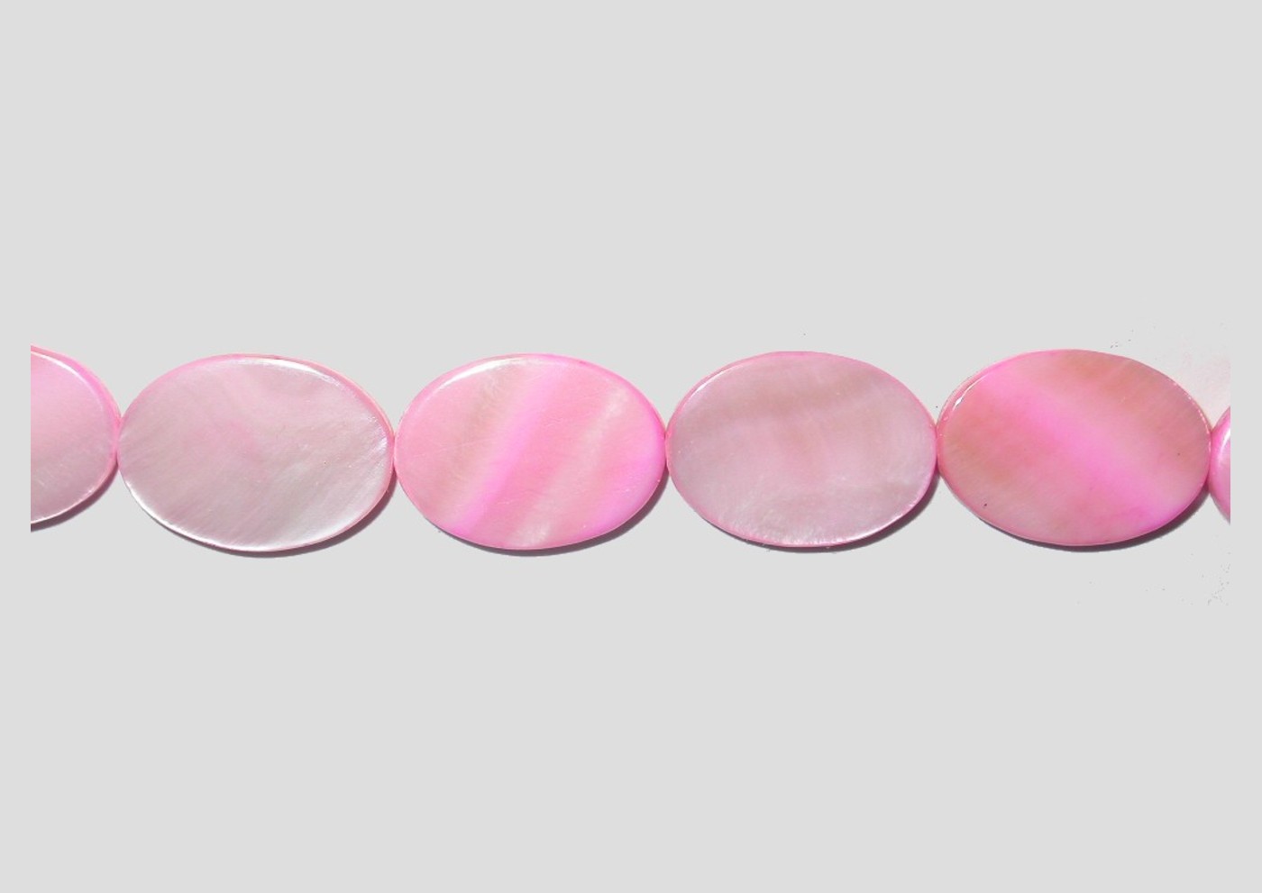 Shell Oval – 18mm – Pink – 39cm Strand – Bead, Trimming & Craft Co