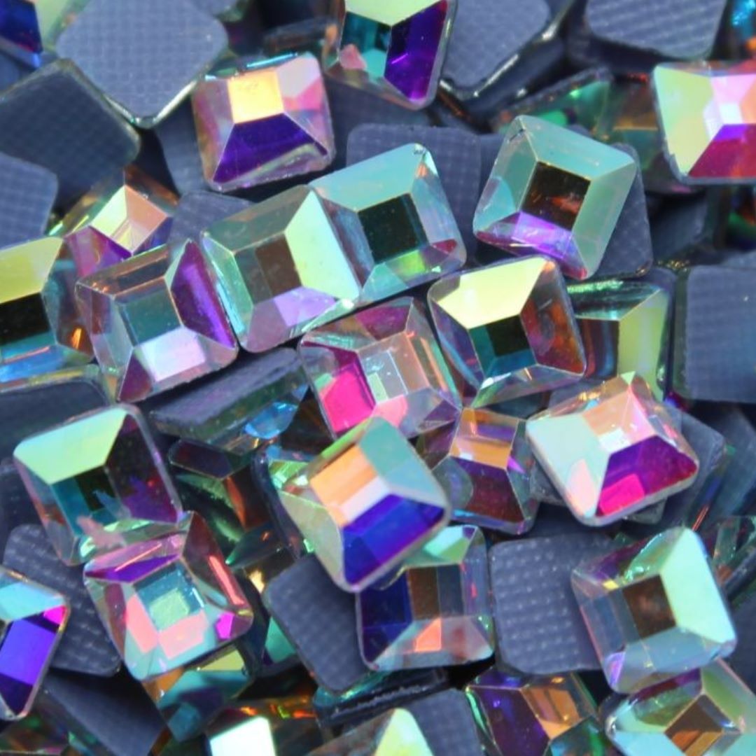 Square – 4mm – AB F – Heat Fix – Bead, Trimming & Craft Co