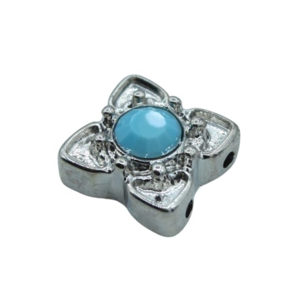 Crystal Slider – 13mm – 2 Hole – AS – Turquoise – Bead, Trimming & Craft Co