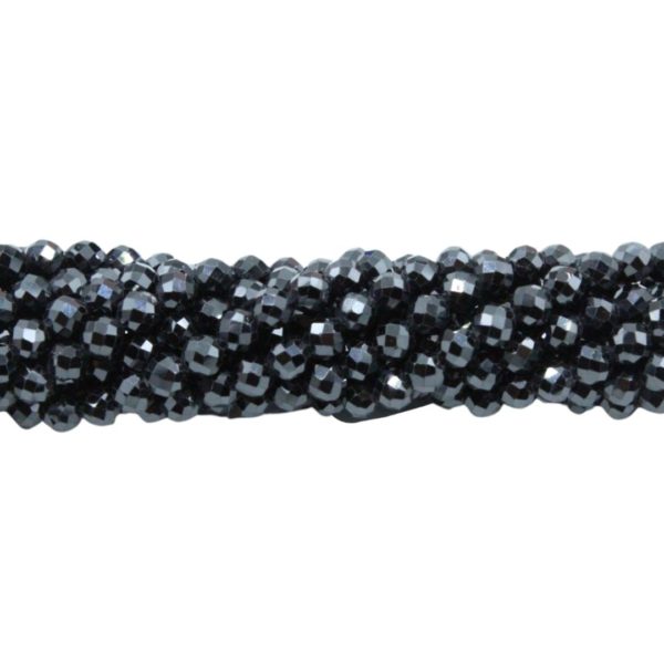 Cubic Zirconia – 3mm Faceted – 37cm Strand – Jet – Bead, Trimming ...