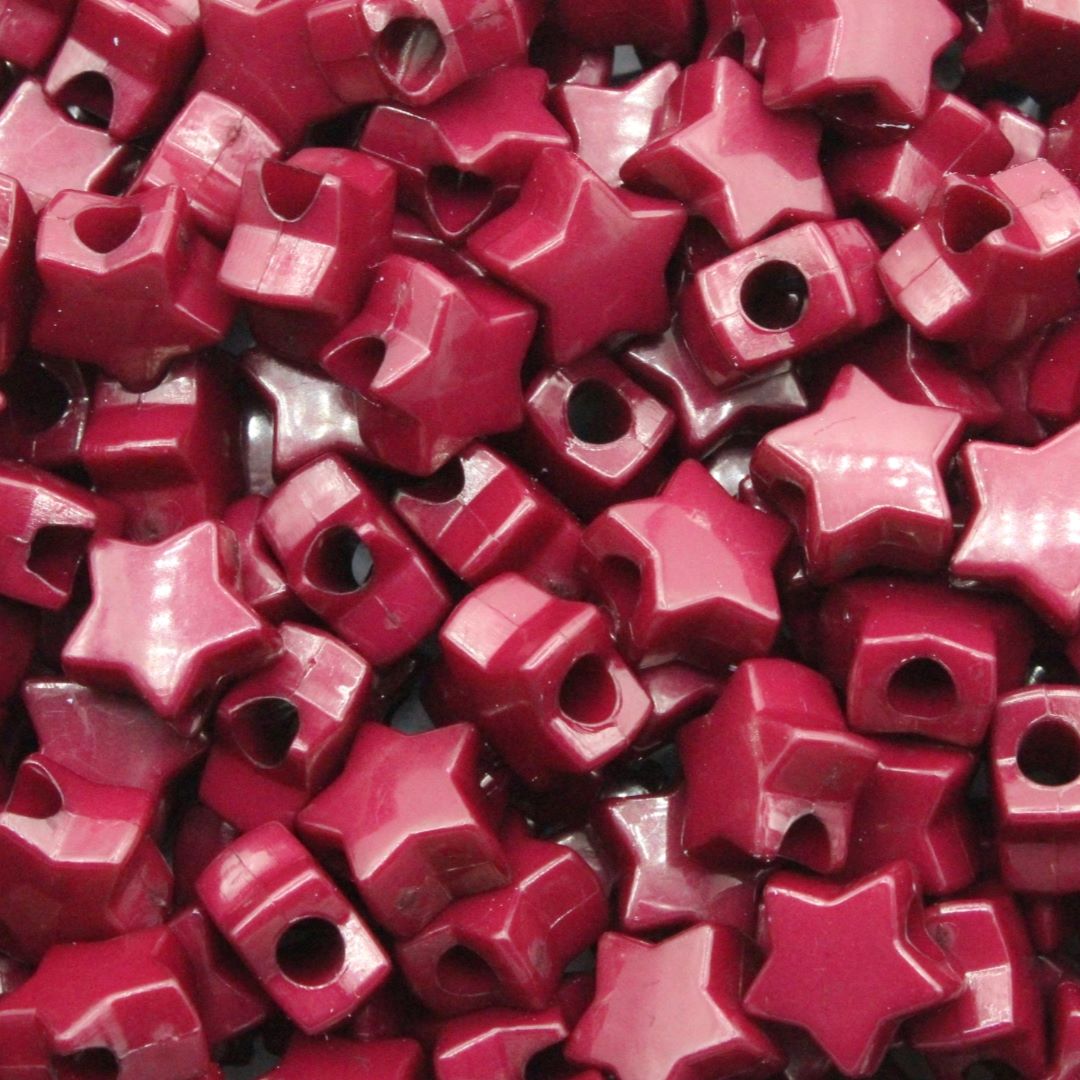 Star Pony Bead – 14mm – Burgundy – Bead, Trimming & Craft Co