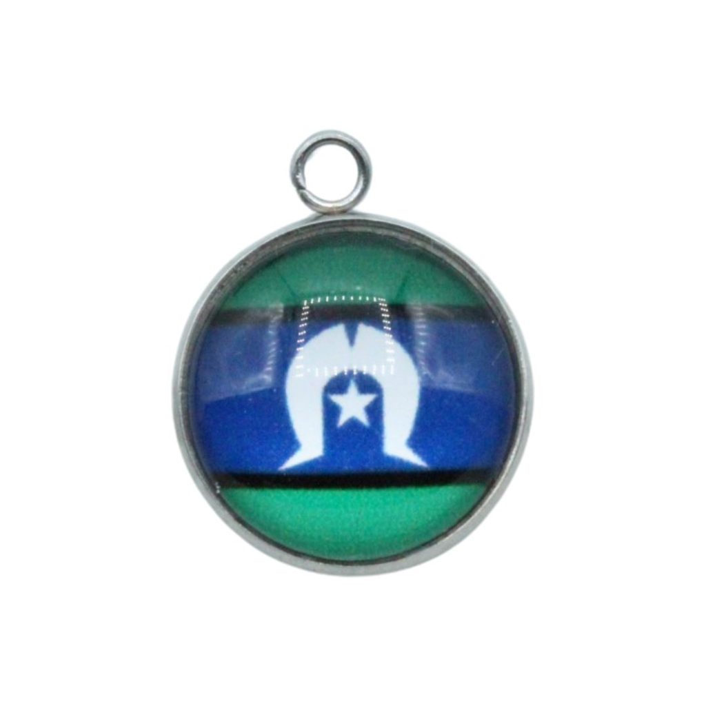 Picture Charm – 18mm – Stainless Steel – Torres Strait Islander Flag ...