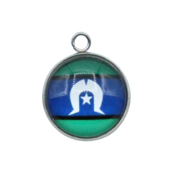 Picture Charm – 18mm – Stainless Steel – Torres Strait Islander Flag ...