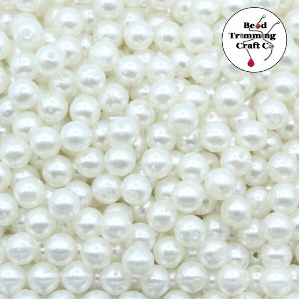Pearl – Plastic – 6mm – White – per Gram – Bead, Trimming & Craft Co