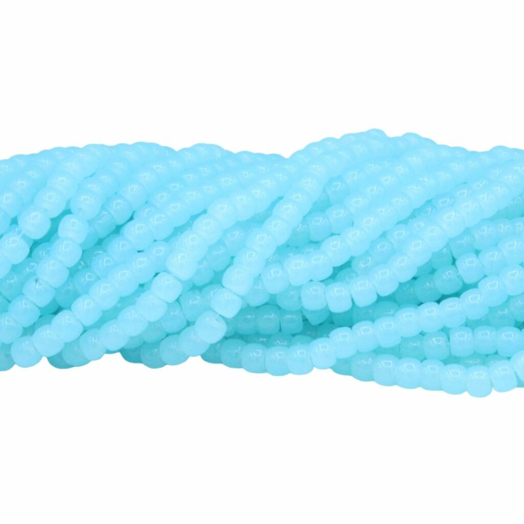 Drum Shape – Glass – 8 x 6mm – Aqua Opal – 75cm Strand – Bead, Trimming ...